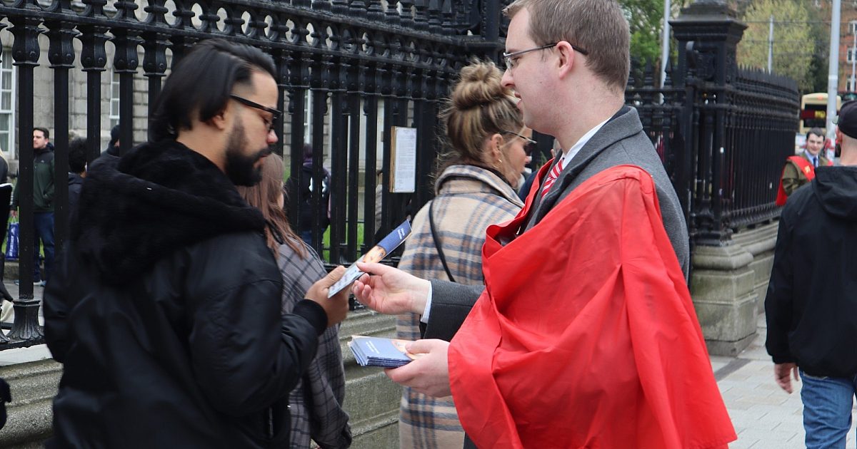 At Trinity College in defense of innocent… | TFP Student Action Europe